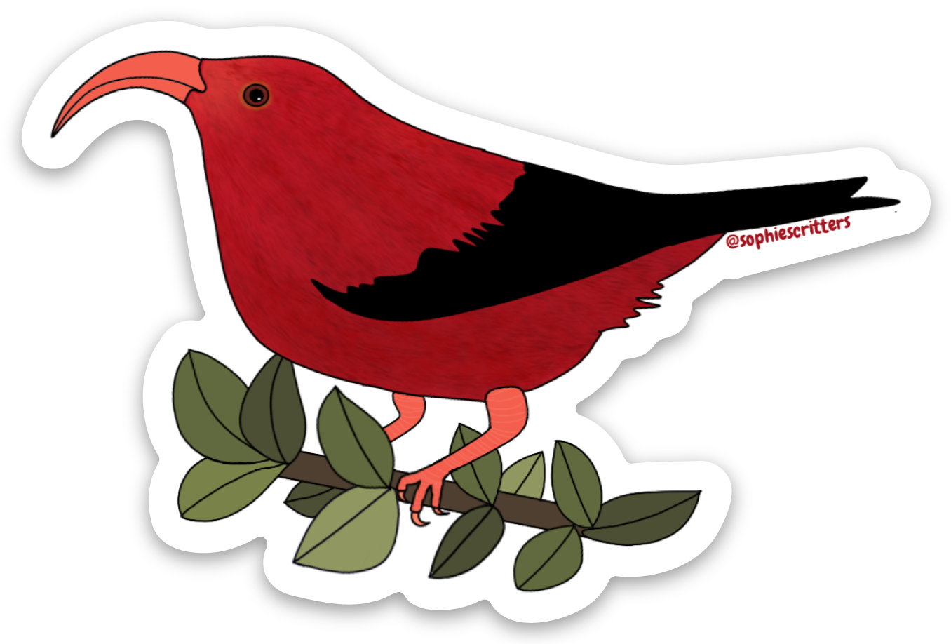 ʻIʻiwi Sticker – sophiescritters